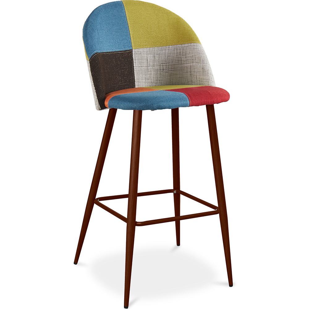 Patchwork Upholstered Stool - Scandinavian Style - Simona | Privatefloor